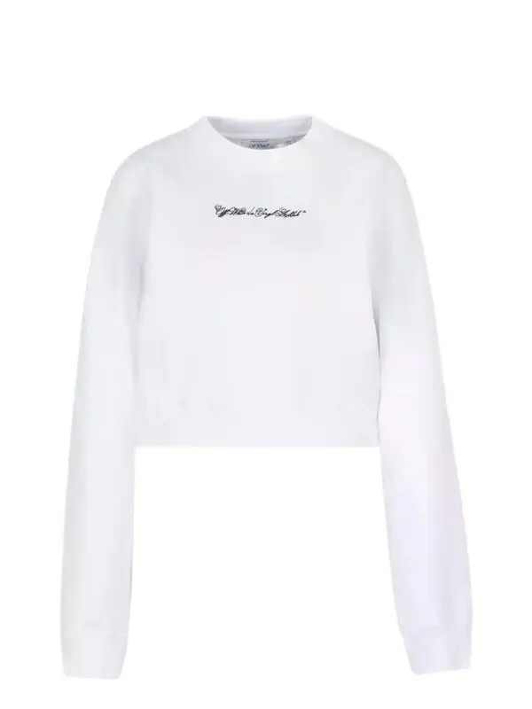 Off-White Graphic Cotton Sweatshirt - White
