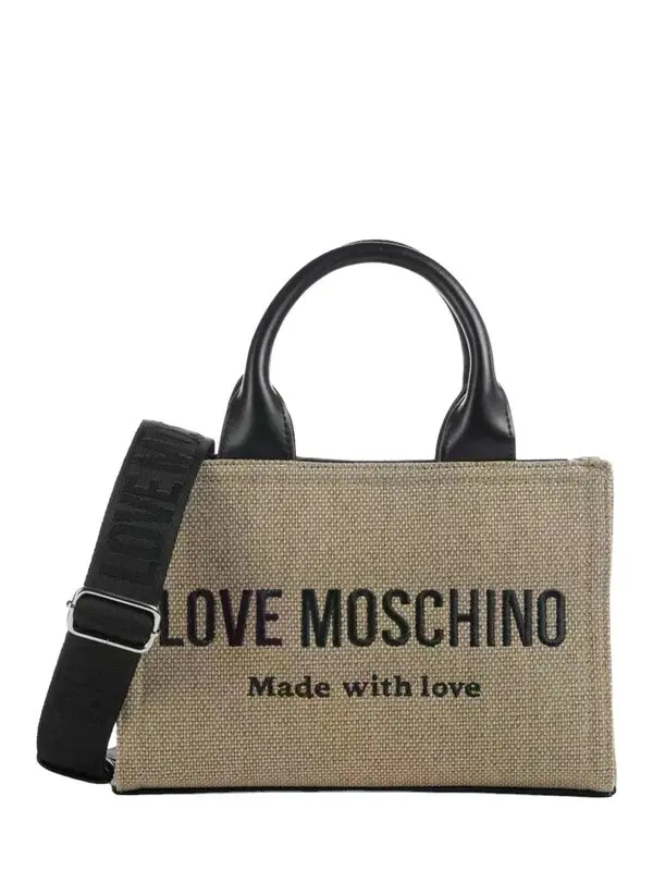 Moschino Logo-embroidered Canvas Tote Bag - Neutrals