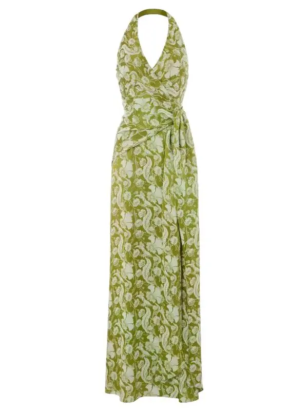 TEMPERLEY LONDON Celine Halter Dress - Green