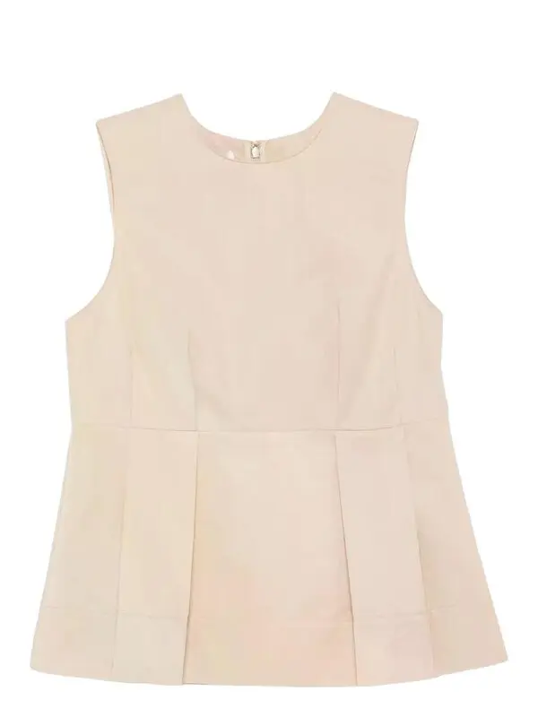 Vince Sleeveless Pleated Blouse - Neutrals