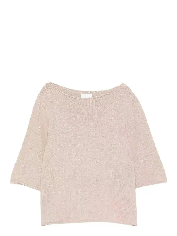 ALLUDE Boat Neck Top - Neutrals