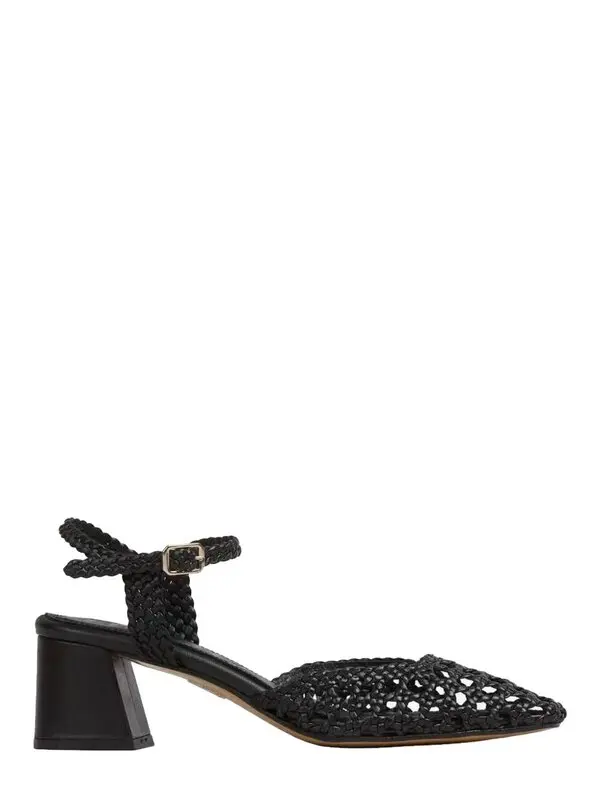SOULIERS MARTINEZ Woven Leather Pumps - Black