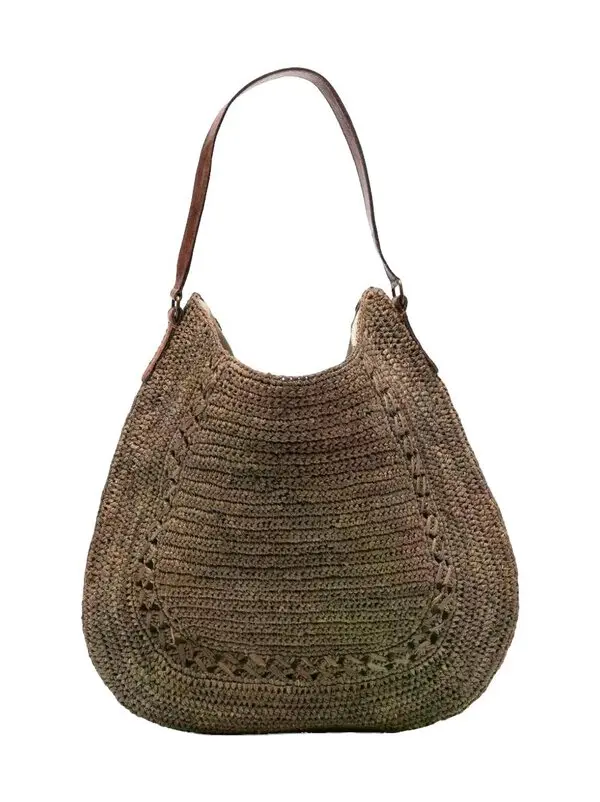 IBELIV Raffia Top Handle Tote Bag - Brown