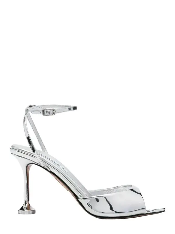 AQUAZZURA Juno Ankle Strap Sandals - Silver