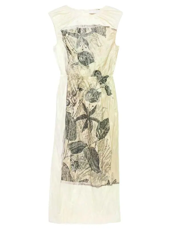 TELA Floral-print Midi Dress - Neutrals