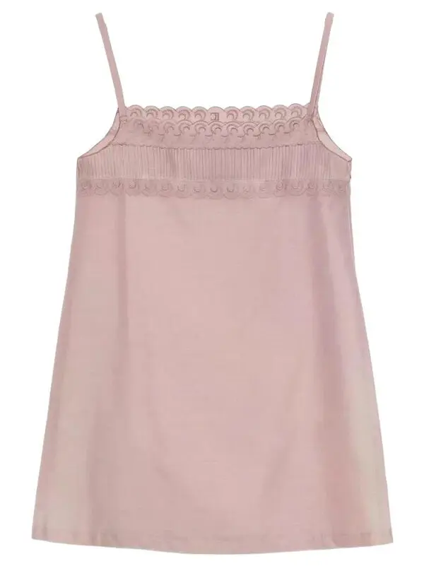 LOW CLASSIC Scalloped Lace Mini Dress - Pink