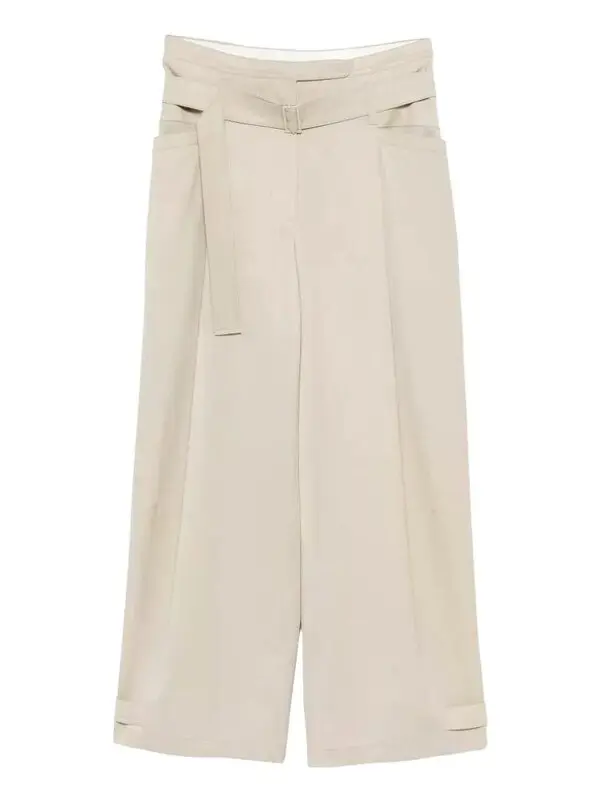 LOW CLASSIC Buckle Trousers - Neutrals