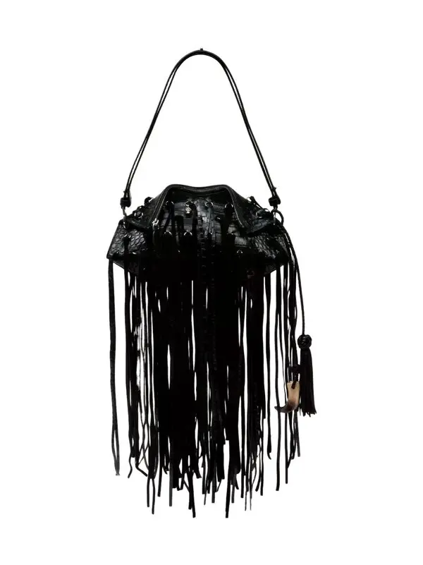 Alexander McQueen Manta Fringed Clutch - Black