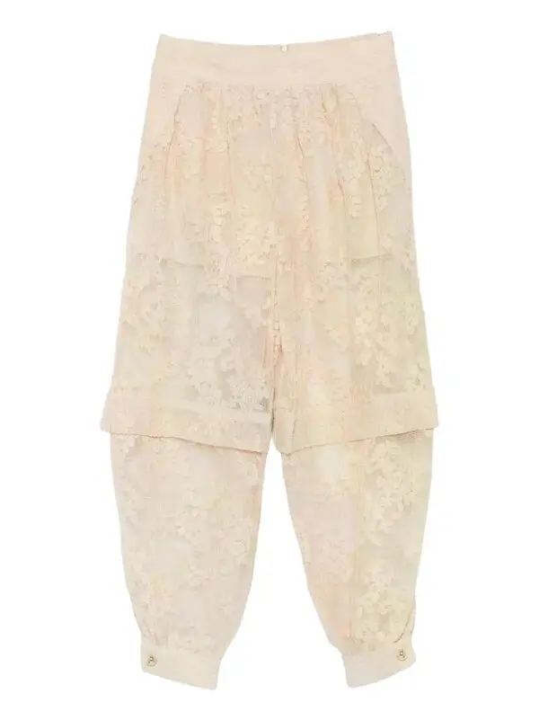 Zimmermann Lace Floral Trousers - Neutrals