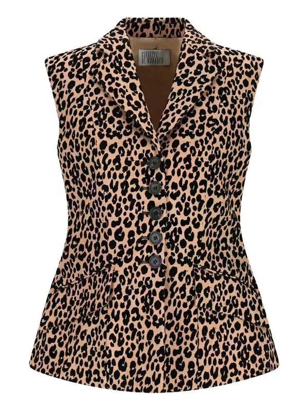 Giuseppe Di Morabito Leopard-print Sleeveless Gilet - Neutrals
