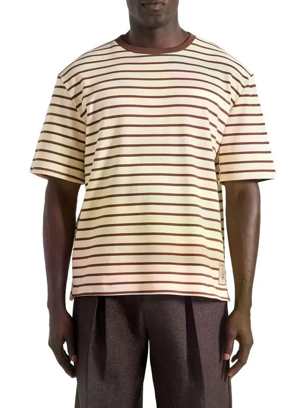 Manière De Voir Riley Striped T-shirt - Neutrals