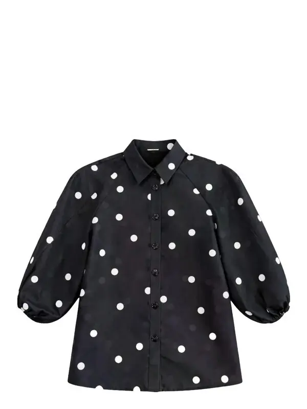 Alexis Polka-dot Long Sleeve Shirt - Black