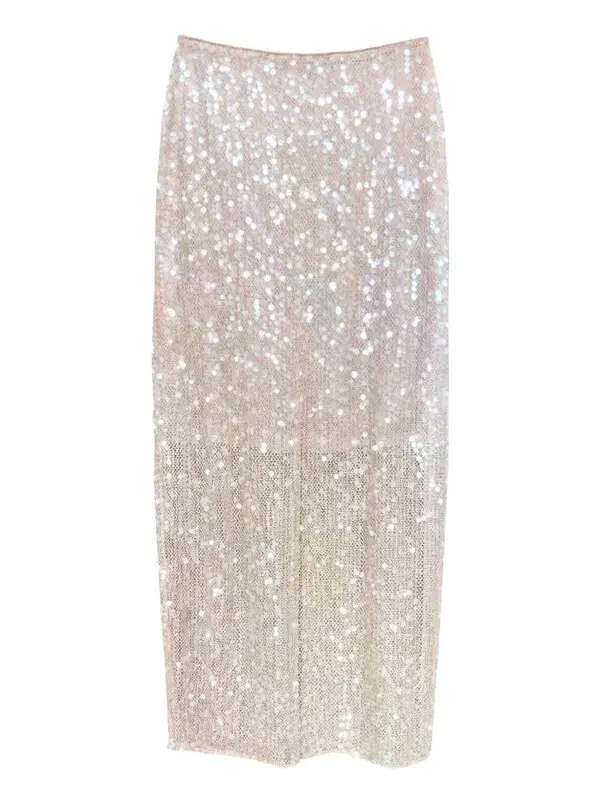 Veronica Beard Sequin-embellished Midi Skirt - Silver