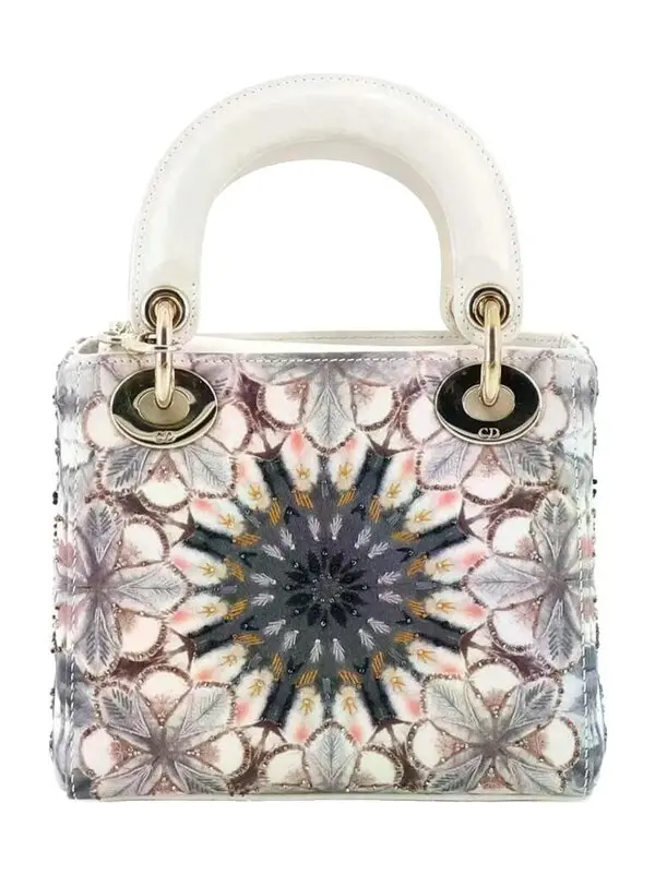 Dior Lady Embroidered Calfskin Mini Satchel - Multicolour