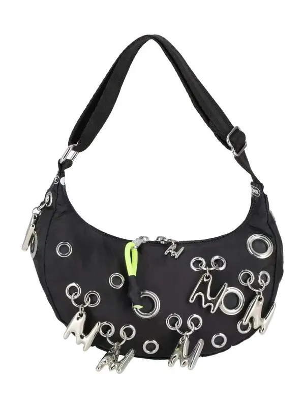 MSGM Eyelet Charm Shoulder Bag - Black