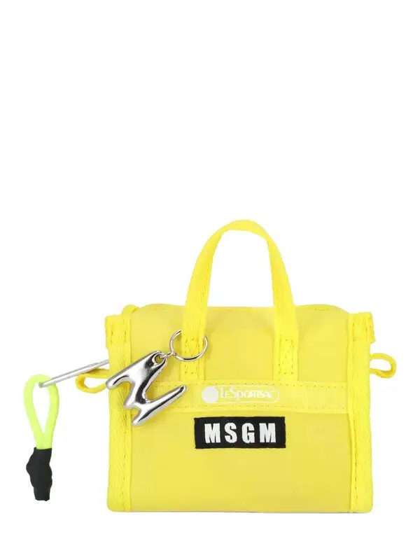 MSGM Logo Plaque Top Handle Tote Bag - Yellow