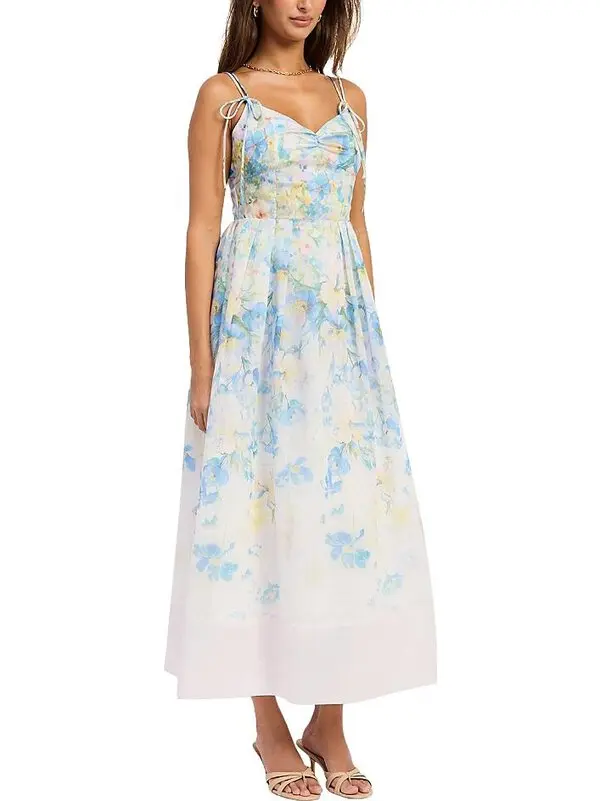 EN SAISON Vivian Midi Dress - Ivory Blue