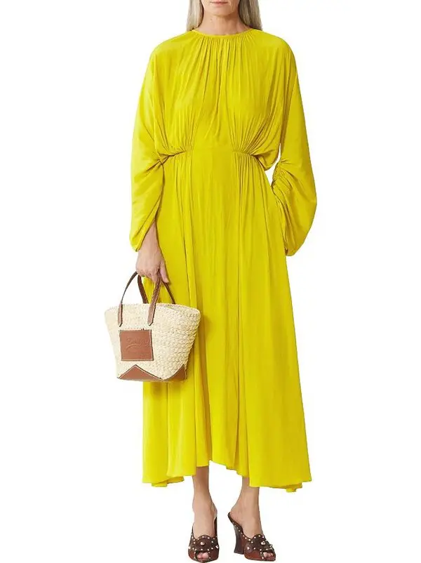 LANVIN Fitted Charmeuse Dress - Chamomile (soft Yellow).