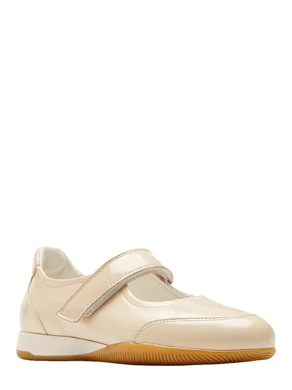 La Canadienne Leather Mary Jane Flats - Beige