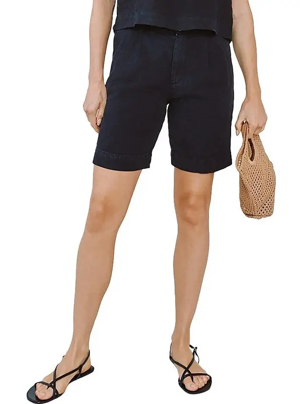 Bella Dahl Pleated Bermuda Shorts - Black