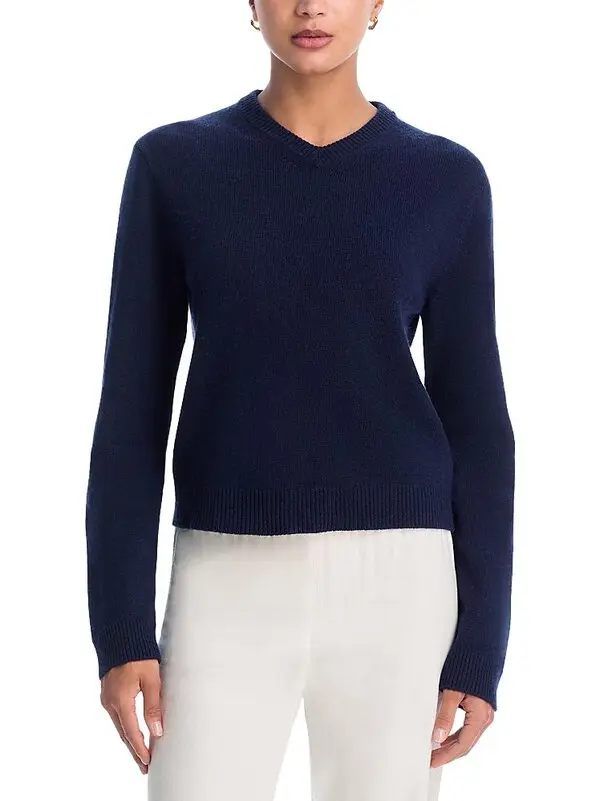 RLT Cashmere And Wool Blend V-neck Sweater - Navy