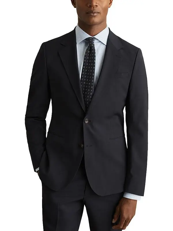 REISS Plain Weave Tailored Fit Suit Jacket - Navy
