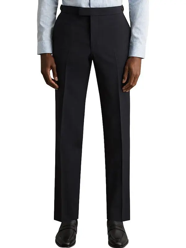 REISS Plain Weave Trousers - Navy