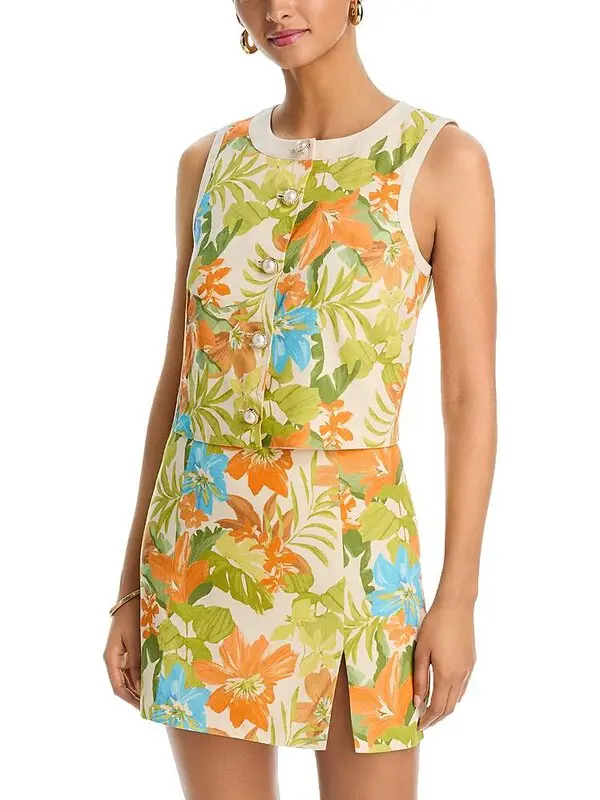 Aqua Floral Vest - Multi