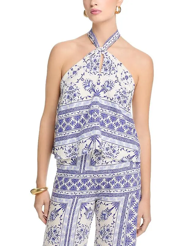 Aqua Boarder Halter Top - Blue Multi