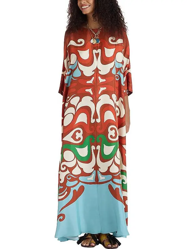 La DoubleJ Muumuu Maxi Dress - Phoenix Placee Light Blue