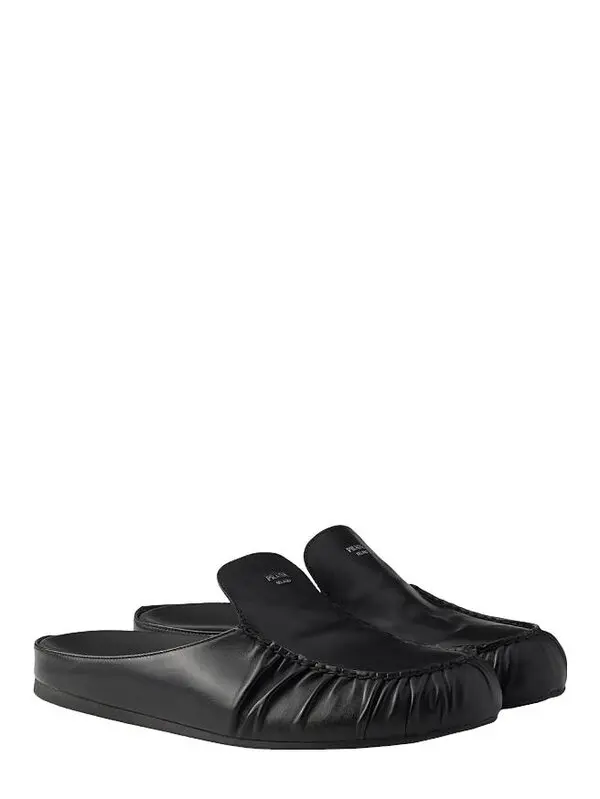 Prada Leather Mules - Black