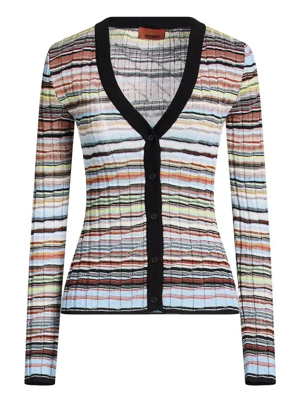 Missoni Spacedyed Ribbed Cardigan - Light Blue