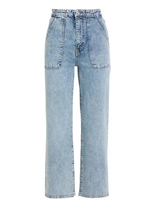 FRAME The Modern Pocket High-rise Wide-leg Jeans - Light Denim