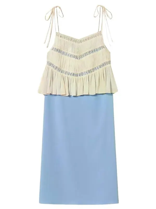 TWINSET Lace-trim Midi Dress - Blue