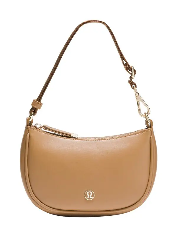 Lululemon City Essentials Mini Shoulder Bag - Saddle Brown/gold