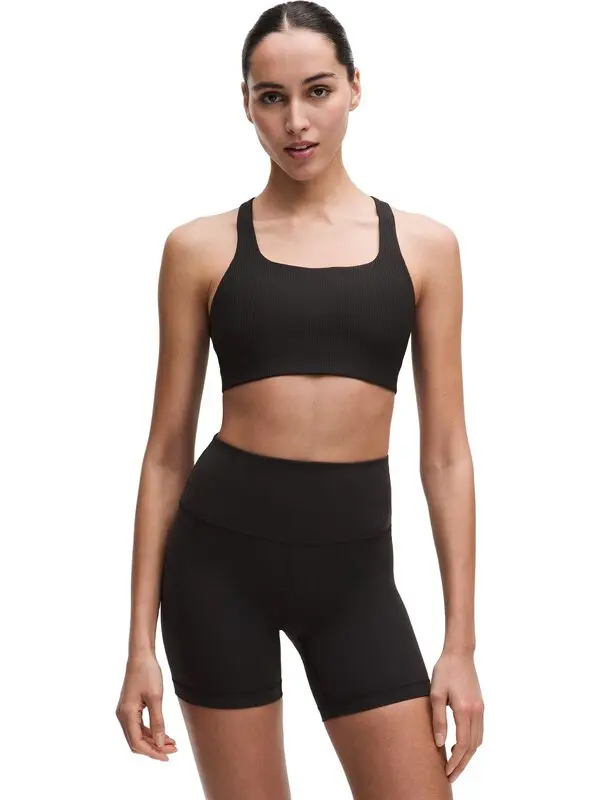 Lululemon All-time Hero Ribbed Sports Bra - Black