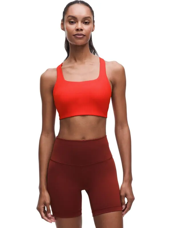 Lululemon All-time Hero Ribbed Sports Bra - Cherry Ember