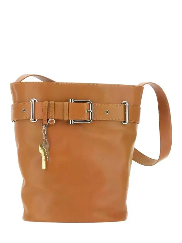 OSOI Bucket Brocle Leather Shoulder Bag - Neutrals