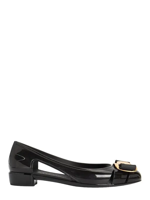 FERRAGAMO Vara Bow Jelly Ballet Flat - Black