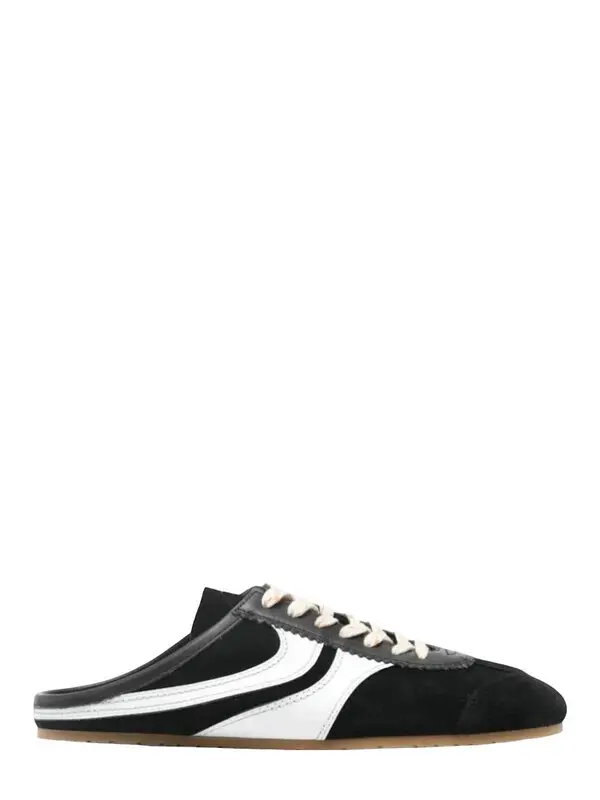 Dries Van Noten Suede Sneaker Mules - Black/white