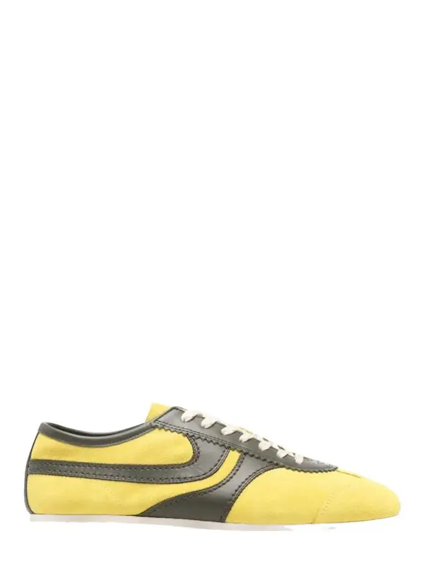 Dries Van Noten Leather Low Top Sneakers - Yellow