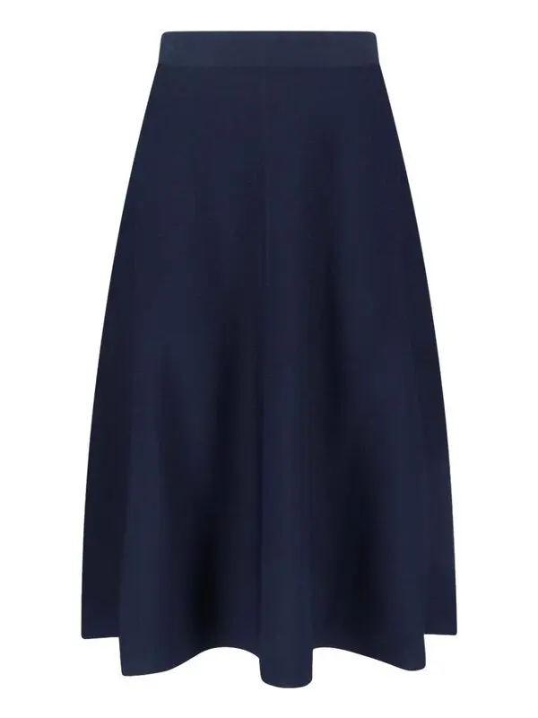 Max Mara Wide Midi Skirt - Blue