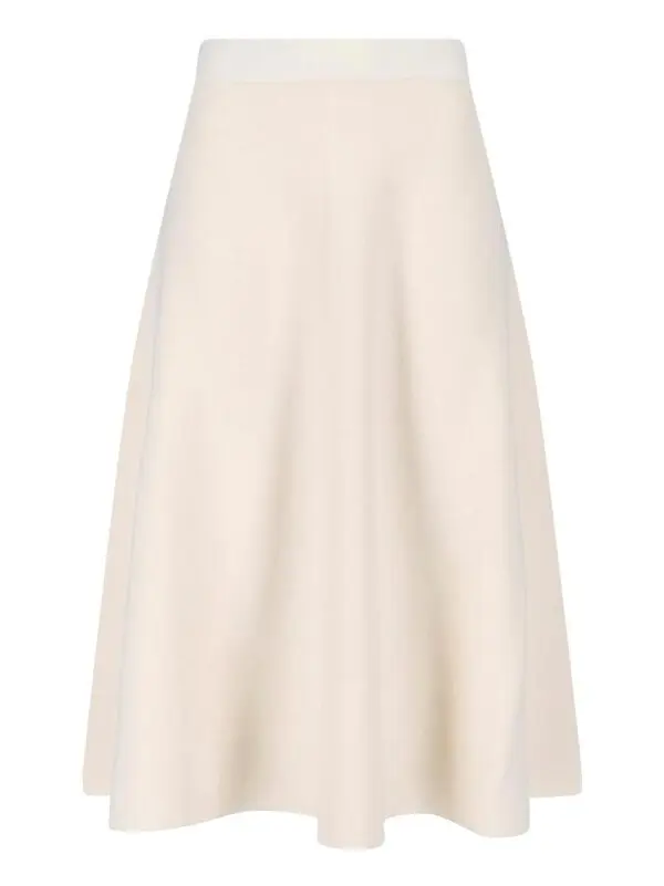Max Mara Wide Midi Skirt - Cream