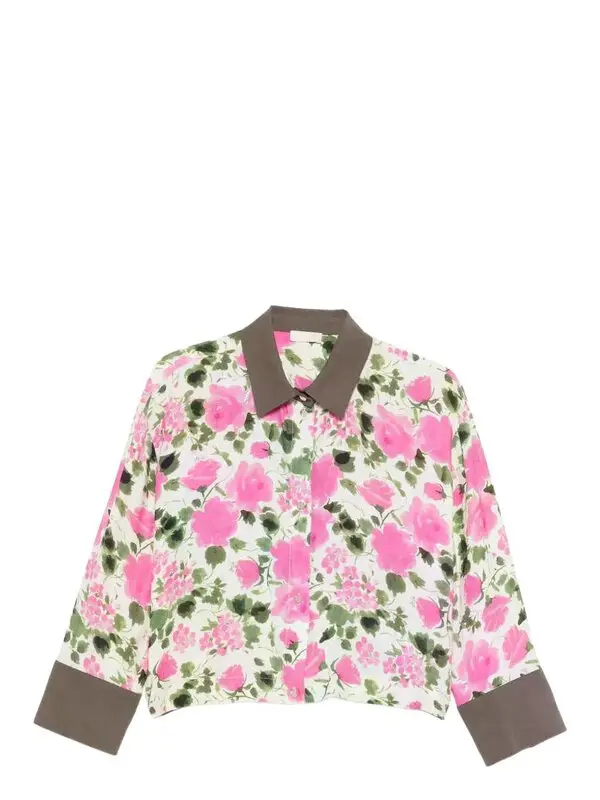 Liu Jo Floral Print Collar Shirt - Neutrals