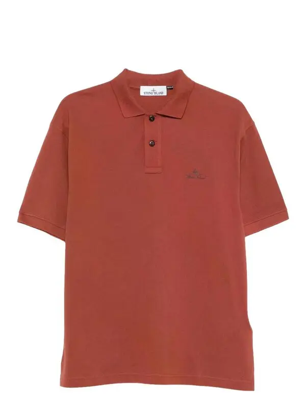 Stone Island Button Polo Shirt - Red