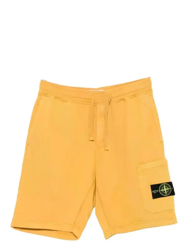 Stone Island Logo Patch Shorts - Yellow