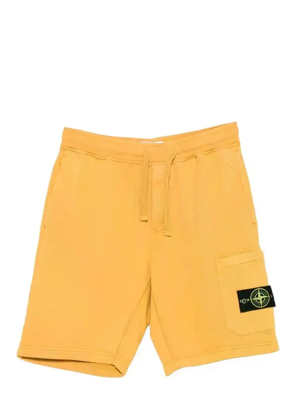 Stone Island Logo Patch Shorts - Yellow