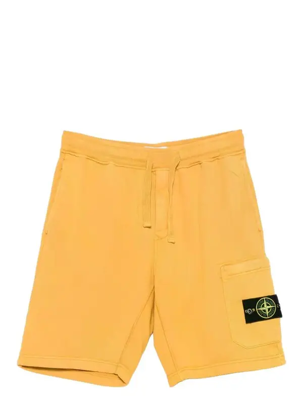 Stone Island Logo Patch Shorts - Yellow