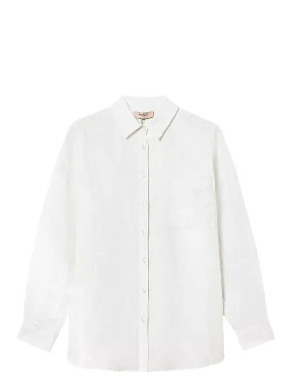 TWINSET Chest-pocket Tie-back Shirt - White
