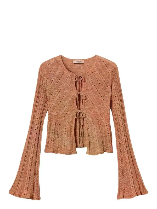 TWINSET Tie-front Knitted Cardigan - Orange